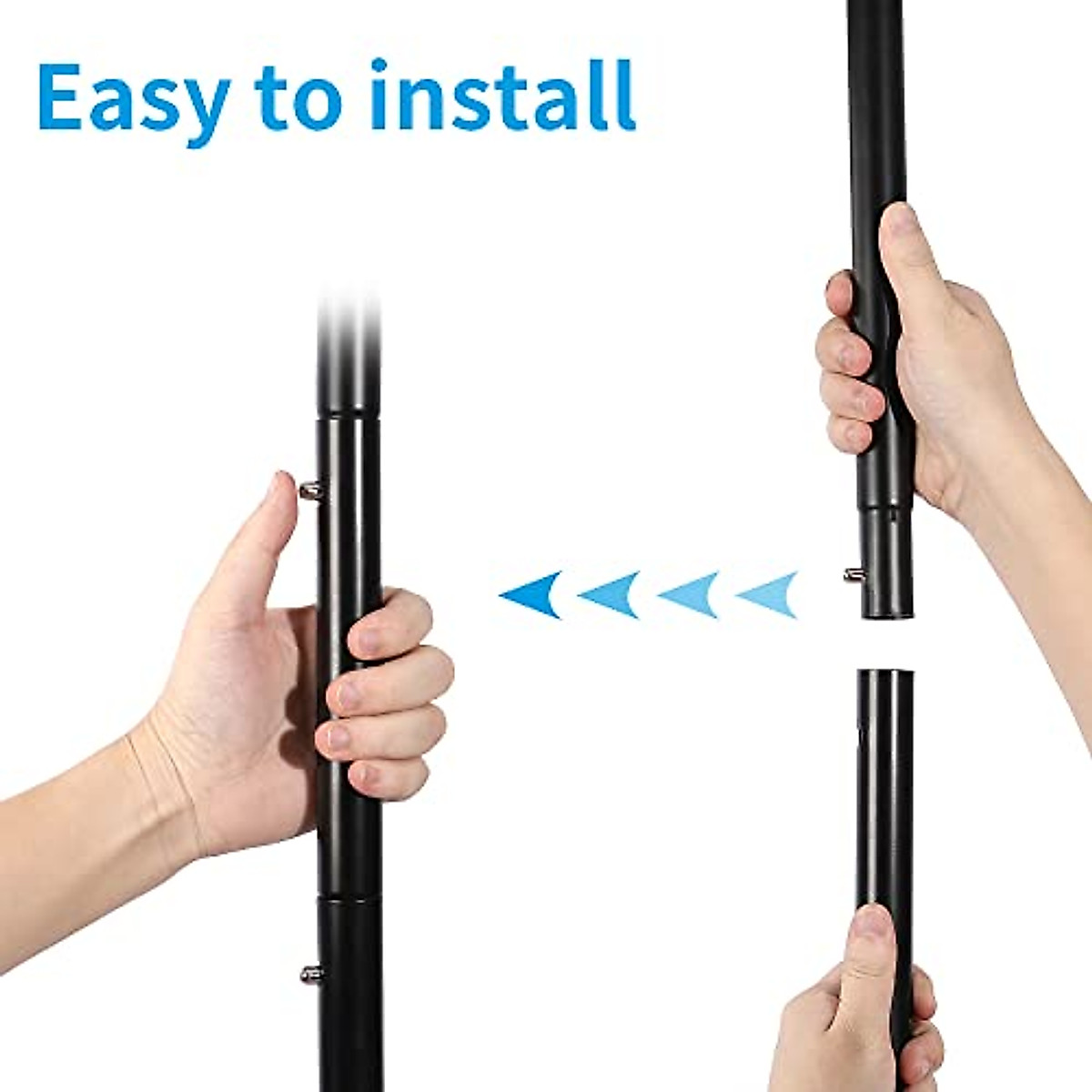 Fishat Standard Rod Simple Rolling Clothing Garment Rack for Hanging Clothes, Metal Clothes Organizer with Lockable Wheels for Dorm Bedroom Home Balcony (Black)