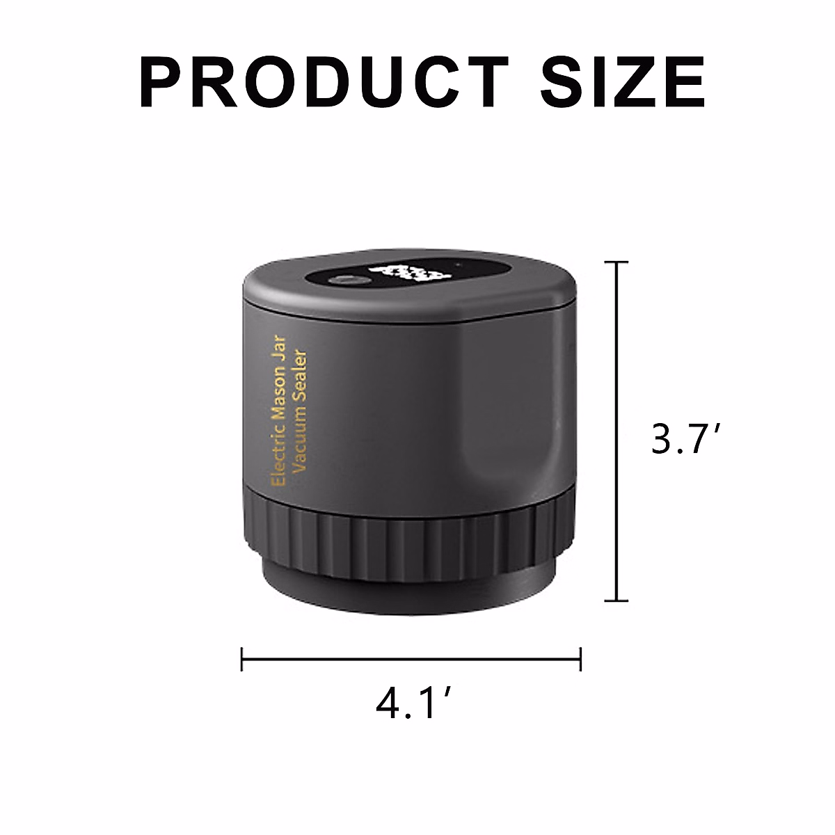 Generic Everjar - Mason Jar Vacuum 2 IN 1 Design Electric Mason Jar Vacuum Sealing Kit, Fully Automatic Suction Stop Food Storage Vacuum Sealer for Wide Mouth and Regular Mouth Mason Jars, Black