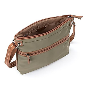 The Sak Esperato Nylon Flat Crossbody in Eco Twill, Adjustable Repreve Webbing Strap, Olive