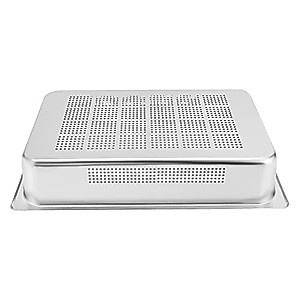CNCEST 2pcs 4 Inch Commercial Food Heater, Steam Table Plate Buffet Counter Perforated Portable, for Use in Restaurant Canteensce