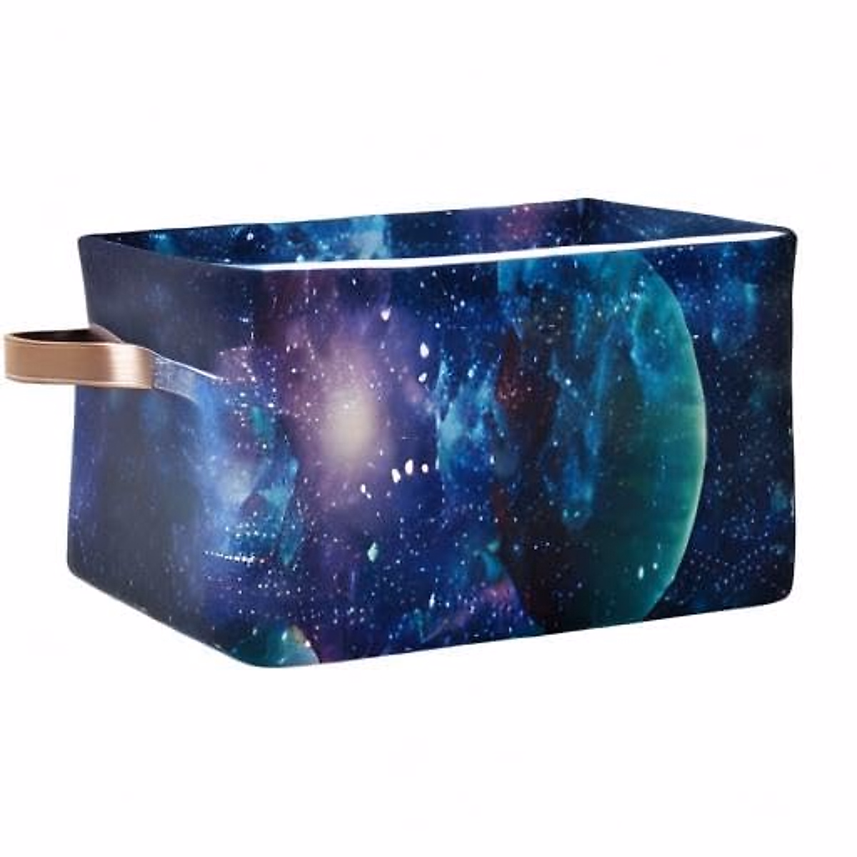 AUUXVA Nebula Galaxy Planet Storage Basket Collapsible Cloth Storage Cube Basket Bins Organizer with Handles Rectangular Large Toys Shelf Closet for Nursery Bedroom Home Office