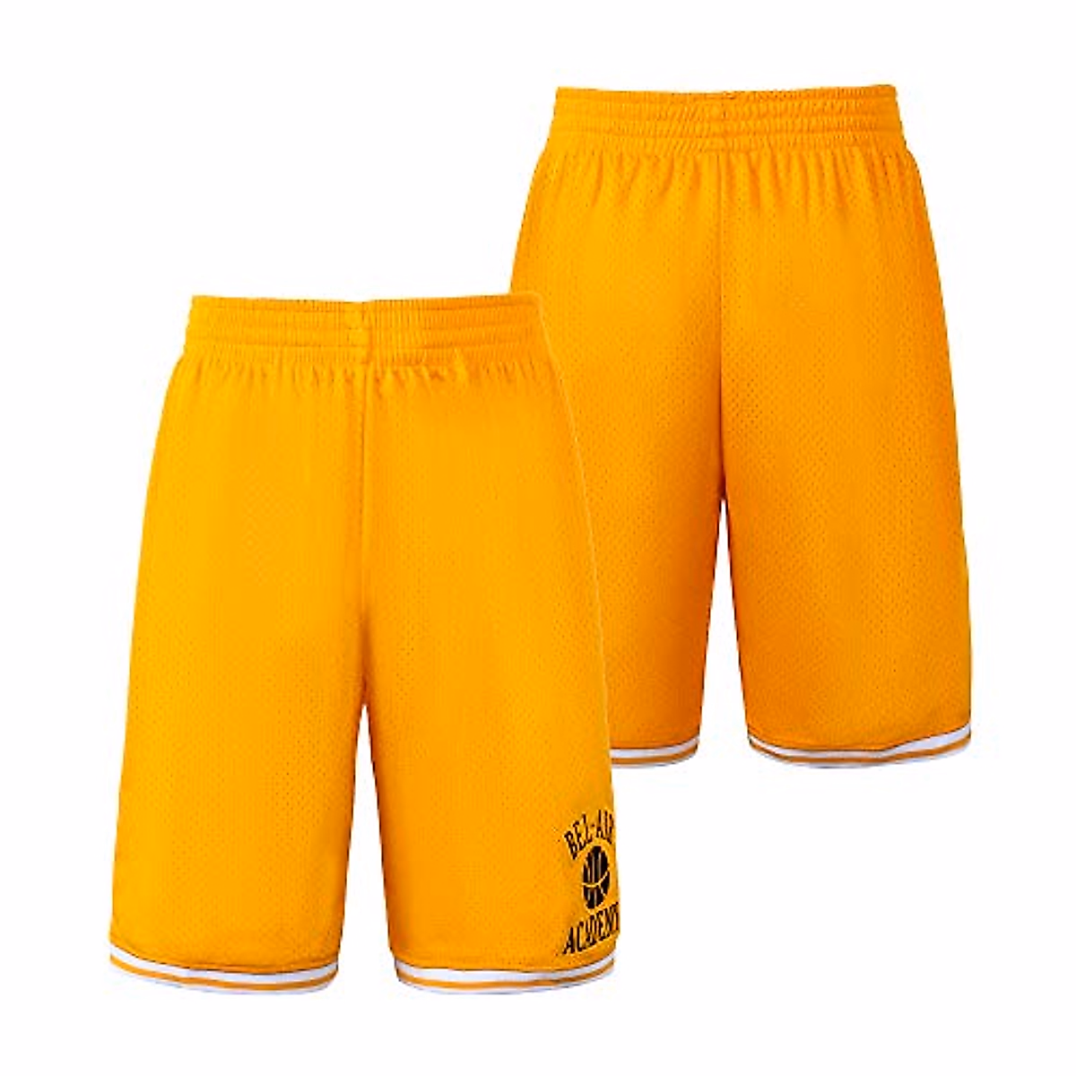 AFLGO Bel Air Academy Fresh Prince Basketball Shorts (X-Large, Yellow)