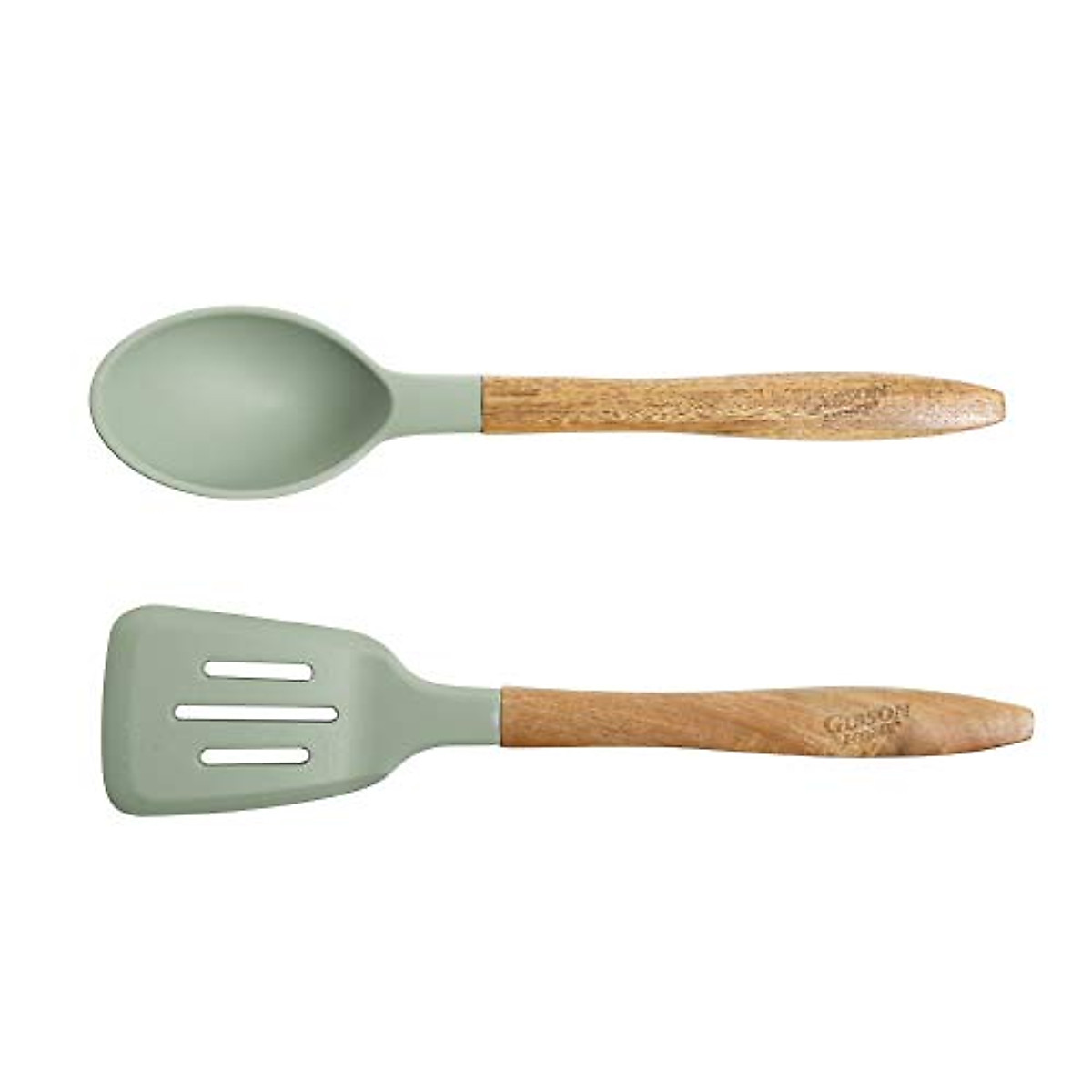 Gibson Home Plaze Café' Forged Aluminum Non-stick Ceramic Cookware with Induction Base and Soft Touch Bakelite Handle, 7-Piece Set, Mint Green