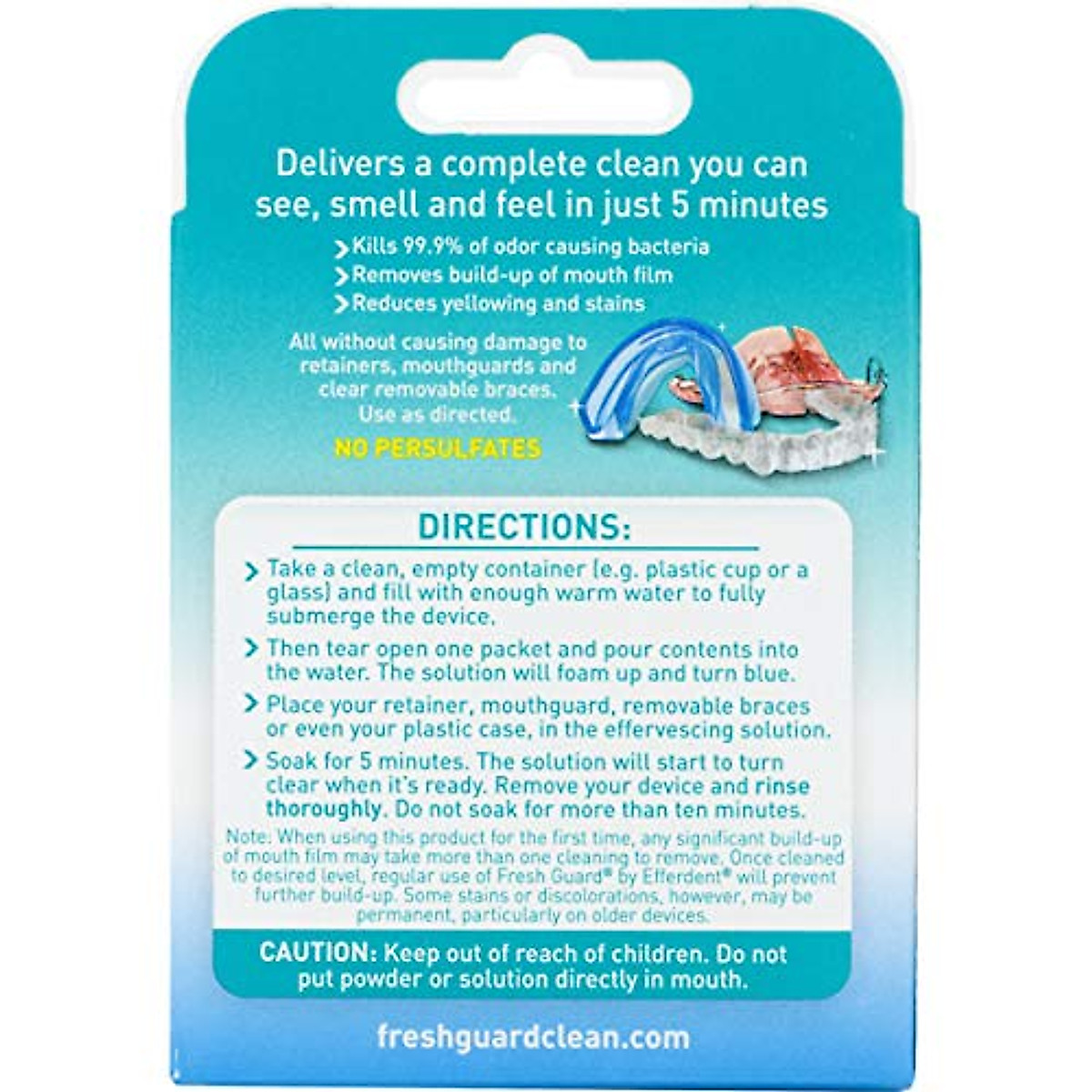 Fresh Guard Soak Specially Formulated for Retainers Mouthguards and Removable Braces, 24 Count (Pack of 12)