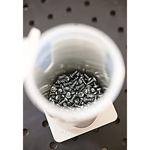 SmartJars® Pegboard Organizer Accessories Storage Jars, Pegboard Jars for Garage Organization, Craft Room, or Pantry, Pegboard Bins with Lids, Pegboard Wall Organizer, Organizer Pack of 12 (White)