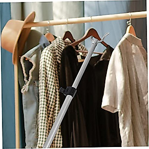 SHOWERORO 1pc Closet Clothes Rail Heavy Duty Shelves Pant Hooks for Closet Adjustable Hitch Metal Clothesline Pole Clothesline Poles for outside Clothesline Poles Outdoor Cloth Hanger Pole