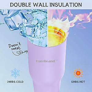 40 oz Tumbler. 100% Leak-Proof Splash-Proof Spill-Proof Lid with Handle and Flip Straw. Double Wall Vacuum Insulated Stainless Steel for Hydration at Home Office Car Gym and Playgrounds (Mauve)