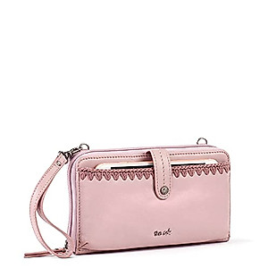 The Sak Iris Large Smartphone Crossbody Bag in Leather, Detachable Wristlet Strap, Rosewood