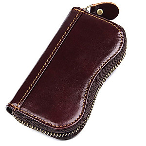 EVERDOSS Women Key Holder Wallet Zipper Around Key Case Pouch