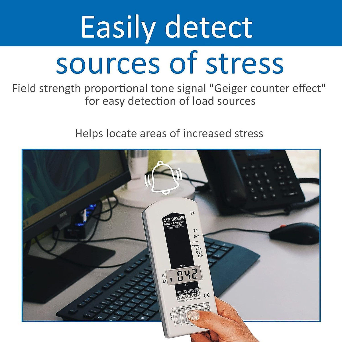 GIGAHERTZ Solutions ME3830B - Standard Electromagnetic Field Meter for Low Frequency 16 Hz - 100 kHz