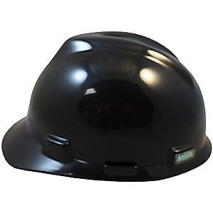 MSA V Cap Style Hard Hats w/FasTrac III Suspensions and Handy Tote Bag - Black
