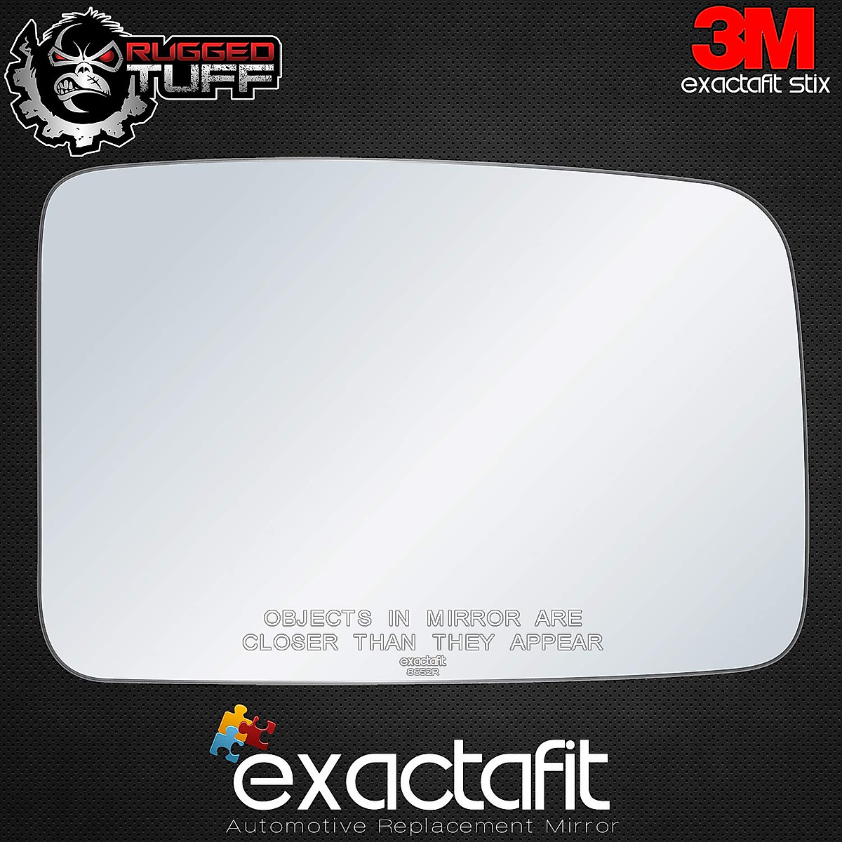 exactafit 8652R Passenger Side Mirror Glass Replacement Repair Compatible With 2003 2004 2005 2006 Ford Expedition