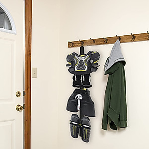 JYSILIYH Hockey Hanger Portable Hanging Dryig Rack Hockey Gifts for Home and Outdoor Using in Ice Hockey Skating Football Camping Fishing 5 Hooks (Black)