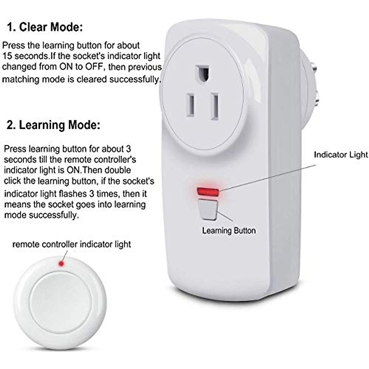 Garbage Disposal Sink Top Switch, Remote Control Wireless Plug Outlet,Smart Air Switch Button Kit for Waste Disposer, No Drilling on Sink Top,Compatible Garbage Disposals Under 2 HP