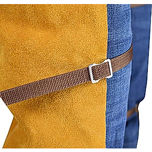 Oncefirst Welding Safety Chaps Leather Apron Style Adjustment Split Leg Fire & Wear Resistant Safety Apparel Yellow One Size