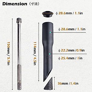 TRIWONDER Bike Quill Stem Adapter Riser Fork Stem Extender Aluminum Quill Stem Converter Adaptor for BMX MTB Road Mountain Bicycle (Black, 25.4mm x 150mm)