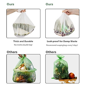 1.2 Gallon Compostable Trash Bags, Small Trash Bags for bathroom office kitchen, Strong Small Garbage Bags fit 4.5-5 Liter Trash Can,1 Gallon-1.5 Gallon,White Compost Bags