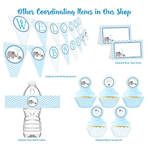 Little Elephant Pink Bottle Labels - Set of 20 - Baby Shower Water Bottle Labels - Baby Shower Decorations - Elephant Shower Party Supplies -Pink