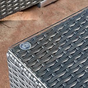 Christopher Knight Home Santa Rosa Outdoor Wicker 6-Seater Sectional Sofa Set with Aluminum Frame and Water Resistant Cushions, 7-Pcs Set, Grey / Silver Grey