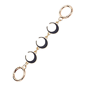 Black Moon Purse Chain Extender Moon Shape Bag Strap Extension for Women's Purses and DIY Bags Hook Design Ideal for Extending or Replacing Bag Straps Perfect Bag Accessories and Purse Making Supplies