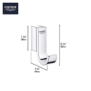 GROHE 41039000 Selection Robe Hook, Starlight Chrome