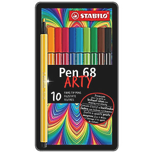 STABILO Pen 68 Tin Set, Set of 10, Multicolor