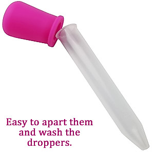 TIHOOD 60PCS Liquid Droppers with a Clean Brush, 5ml Silicone and Plastic Pipettes Transfer Eyedropper with Bulb Tip