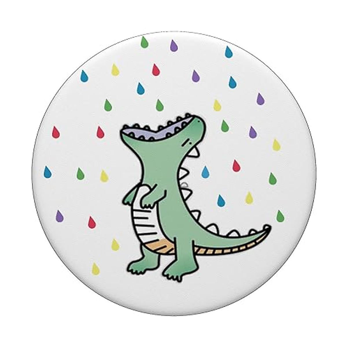 Rainbow Dinosaur Illustration Design Phone Popper PopSockets Standard PopGrip