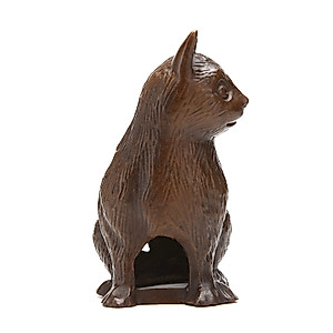 BRASSTAR Brass Sitting Cat Statue Lantern Hollow Cat Sculpture Modeling Ornaments for Indoor Home Desk Collectible Figurine Gift Brown TQGJPT415