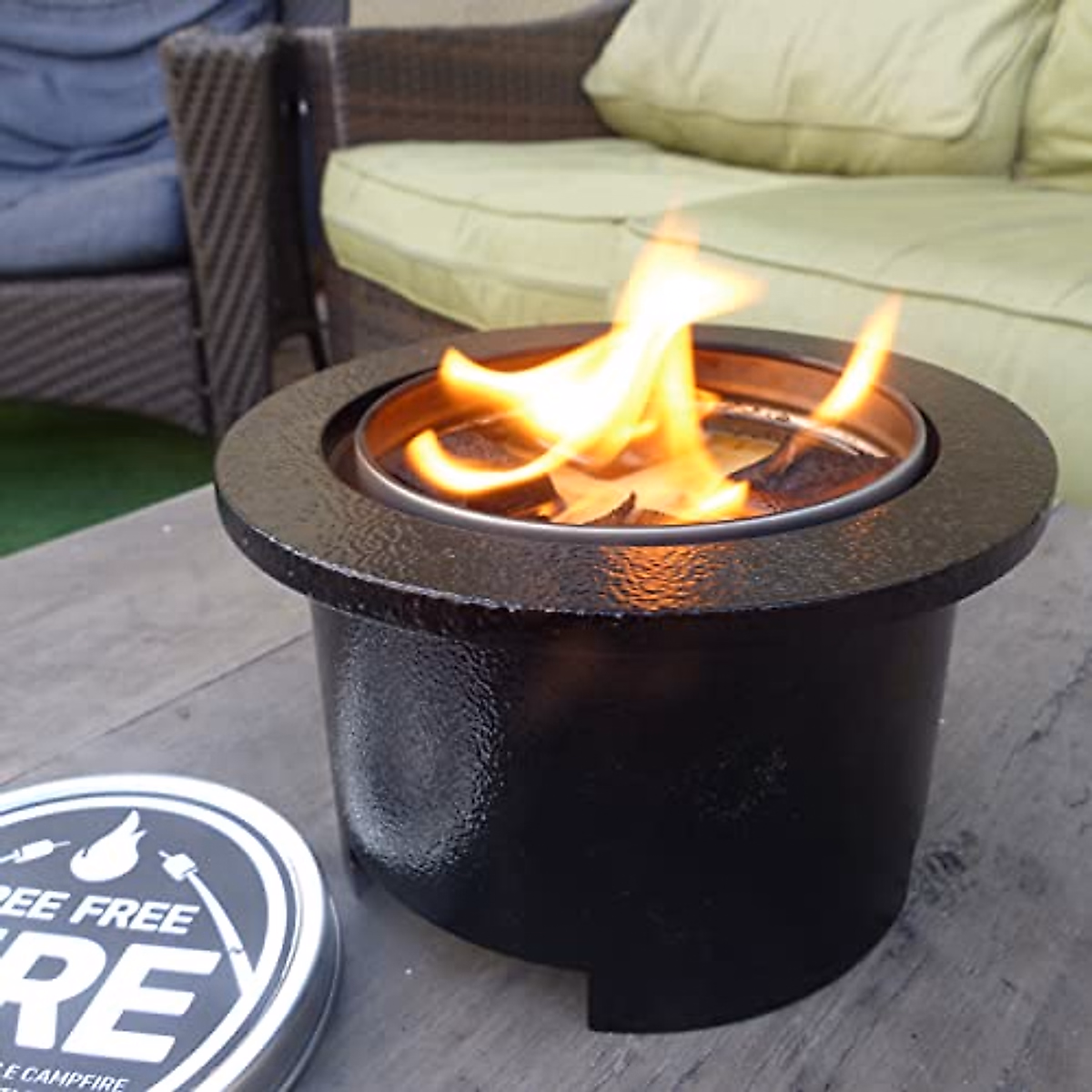 Tree Free Fire – Complete Table Top Fire Pit Bowl Kit - All-Natural Portable Table Top Fire Pit | Perfect Camping Gifts for Backyard Entertaining
