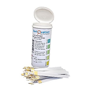 Low Level Residual Quaternary Ammonium (QAC, Multi Quat) Test Strips, 0-100 ppm [Vial of 100 Strips]