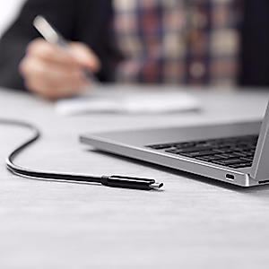 Belkin USB C Cable - Thunderbolt 3, 6.5 Feet/2 Meters, USB C to USB C Cable Type, Fast Charging Up To 100 Watts, Fast Transfer up to 40 Gbps, Supports 5K Ultra HD Displays - Black