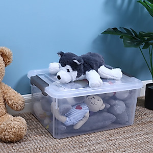 Citylife 6 Packs 17 QT Plastic Storage Bins with Lids Large Stackable Storage Containers for Organizing Clear Storage Box for Garage, Closet, Kitchen