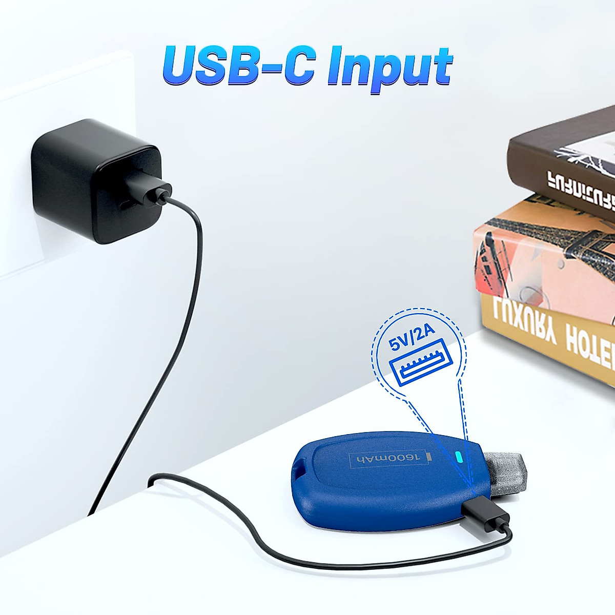 Keychain Portable Charger for iPhone, Airpods, 1600mAh Power Emergency Pod Compatible with iPhone 14/14 Plus/14 Pro Max/13/13 Pro Max/12/12 Mini/12 Pro Max/11 Pro/XS Max/XR/X/8/7/6/6S Phones et, Blue