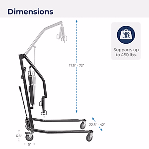 Drive Medical 13023SV Handicap Hydraulic Lift, Silver Vein 5 Inch (Pack of 1)