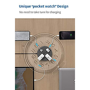 Extension Cord 10 ft, NTONPOWER 3 Widely Spaced Outlets Power Strip with USB Port, Wall Mountable, Flat Plug Extension Cord with USB, Overload Protection for Home, Office, Travel, Dorm Essentials