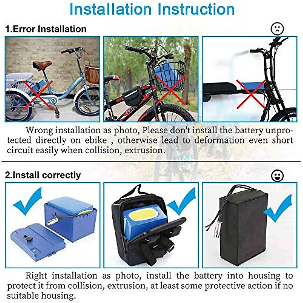 Unit Pack Power Electric Bike Battery - 48V Ebike Battery for 1800W/1500W/1200W/ 1000W Bicycle - Lithium ion Battery for E-Scooter(48V 20Ah)