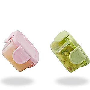 8 PCS BPA-Free Plastic Containers with Lids, 5.3 oz Small Food Storage Containers with Clamping, Colorful Meal Prep Container Reusable, Square Freezer Storage Jar Sauce Condiment Cup Container Halyuhn