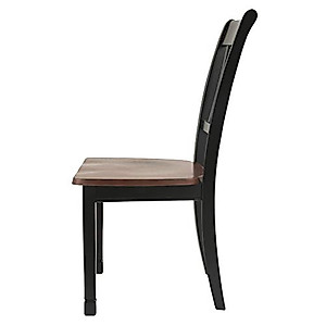 Signature Design by Ashley Owingsville Modern Farmhouse Dining Room Side Chair, 2 Count, Black and Brown