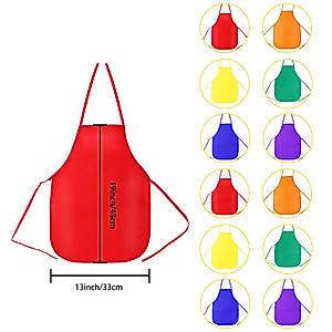 Pllieay 12 Pieces Kids Aprons Fabric Aprons for 3-7 Years Non Woven Kids Artist Apron Applied in Kitchen, Classroom, Community Event, Party, Crafts and Art Painting Activity