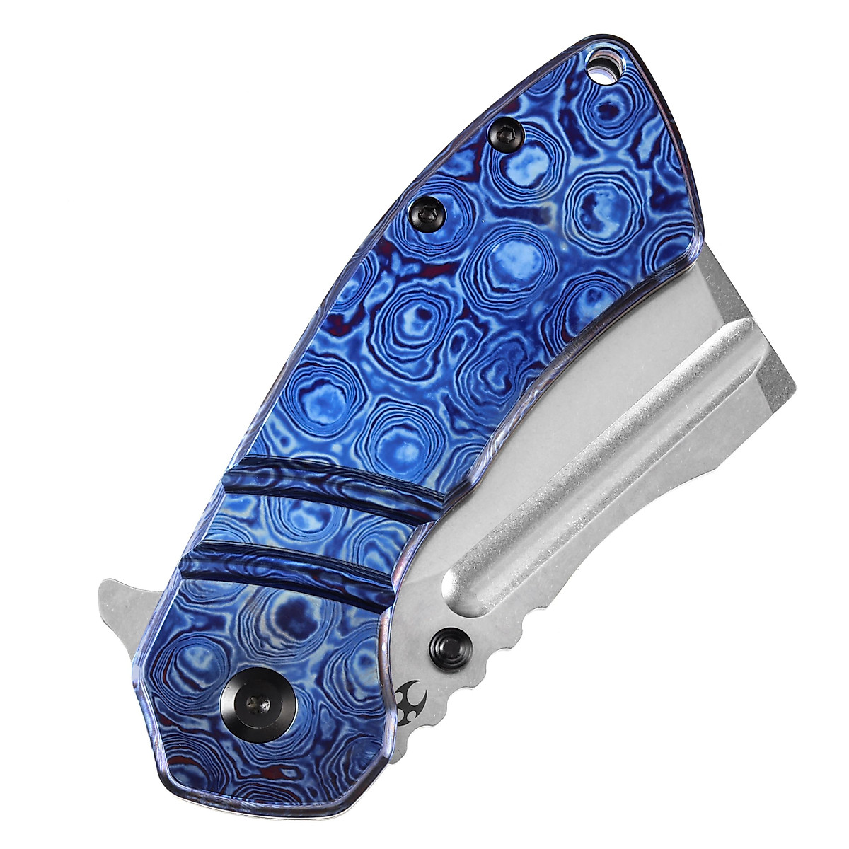 KANSEPT M+ Korvid Pocket Folding Knives Pocket Knife 3.07''Stonewashed CPM S35VN Blade,Timascus Handle,Cleaver Pocket Folding Knife for Everyday Carry K2030C1U