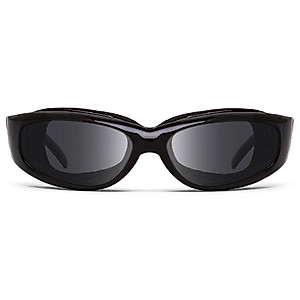 7eye Chubasco | Wind Blocking Sunglasses - Glossy Black, Polarized Gray Lenses