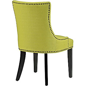 Modway Marquis Modern Elegant Upholstered Fabric Parsons Dining Side Chair with Nailhead Trim and Wood Legs, Set of 2, Wheatgrass