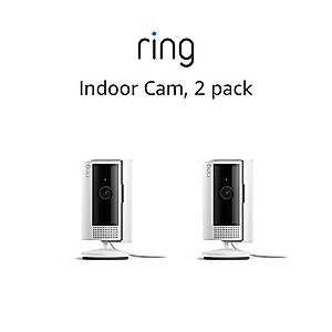 Ring Indoor Cam (2nd Gen) | latest generation, 2023 release | 1080p HD Video & Color Night Vision, Two-Way Talk, and Manual Audio & Video Privacy Cover | 2-pack, White