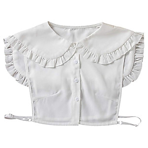 KESYOO Detachable Collars for Women Fake Collar White Faux Collar Sweet Chiffon Doll Collar Half Shirts Collar Costume Collar False Collar Women Girls