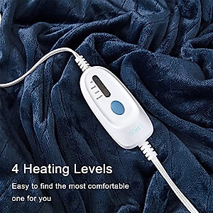 DoWin Electric Heated Blanket Twin Size 62x84'' Heating Throw Soft Flannel Full Body Warming with 10 Hours Auto Off, Fast Heating Blanket ETL Certification