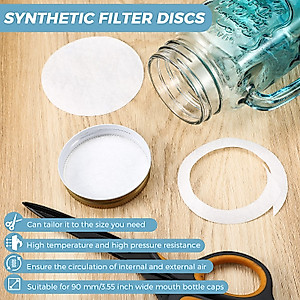 Zonon Synthetic Filter Paper Stickers 90 mm Filter Disc Wide Mouth Filter Paper Stickers for Buchner Funnel, Mushroom Cultivation, High Temperature and High Pressure Resistance