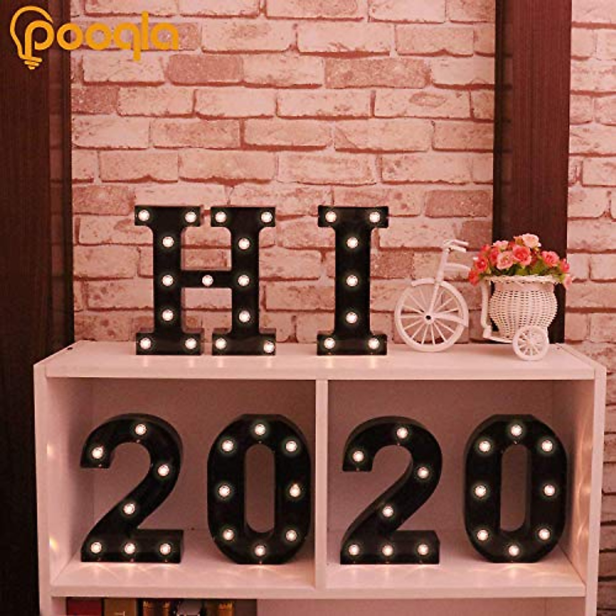 Light Up LED Letter Marquee Sign - Alphabet Marquee Letters with Lights For Wedding Birthday Party Christmas Night Light Lamp Home Bar Decoration A, Black
