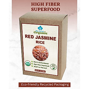 Organic Thai Red Jasmine Rice - Gluten Free - Preservative Free - Small Lot Farmed from Thailand - 2 LB