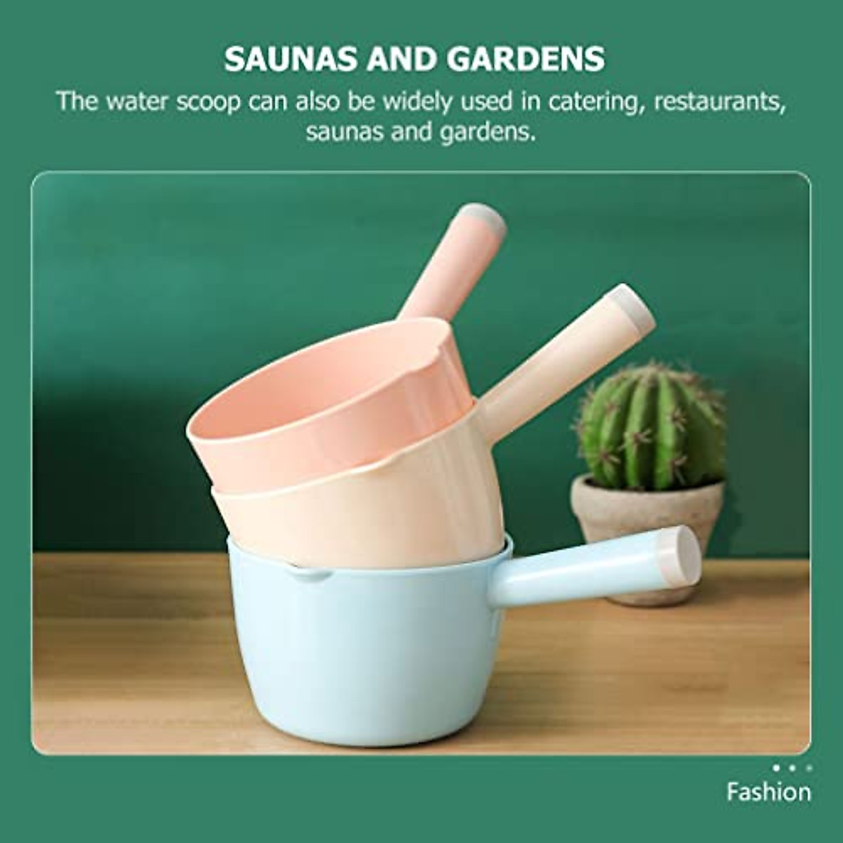 Hemoton 3pcs Long Handle Water Ladle Garden Water Scoop Watering Flower Water Ladle Water Dipper Spoon Bath Ladle Scoop for Home Garden Tea Ceremony Bathroom Sauna Light (As Shown)